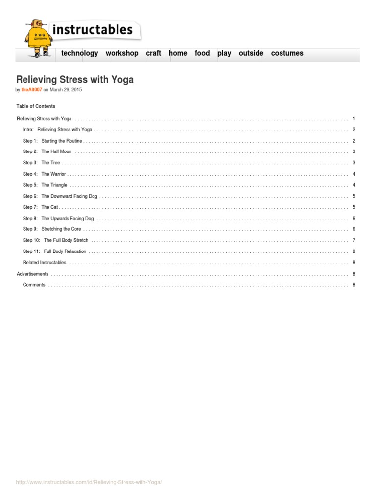 Relieving Stress With Yoga | PDF