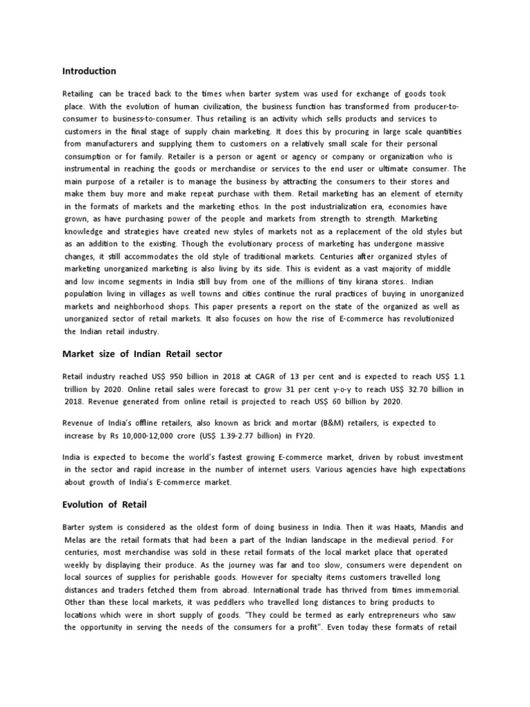 Retail Industry | PDF | Supply Chain Management | Service Companies