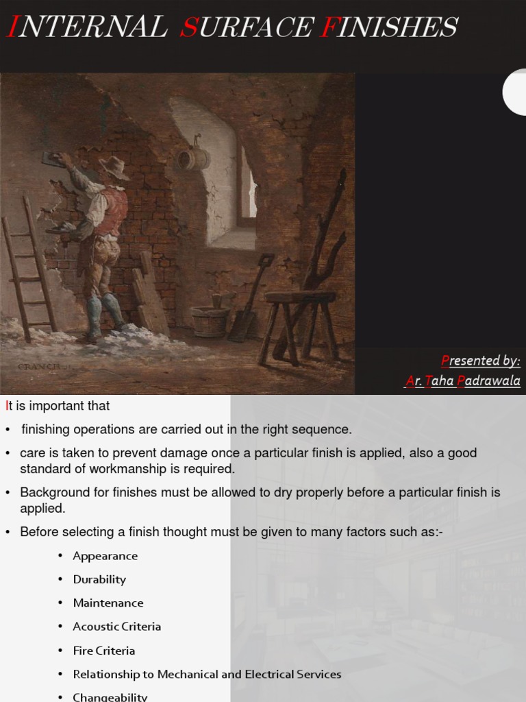 Interior Surface Finishes Guide | PDF | Paint | Drywall