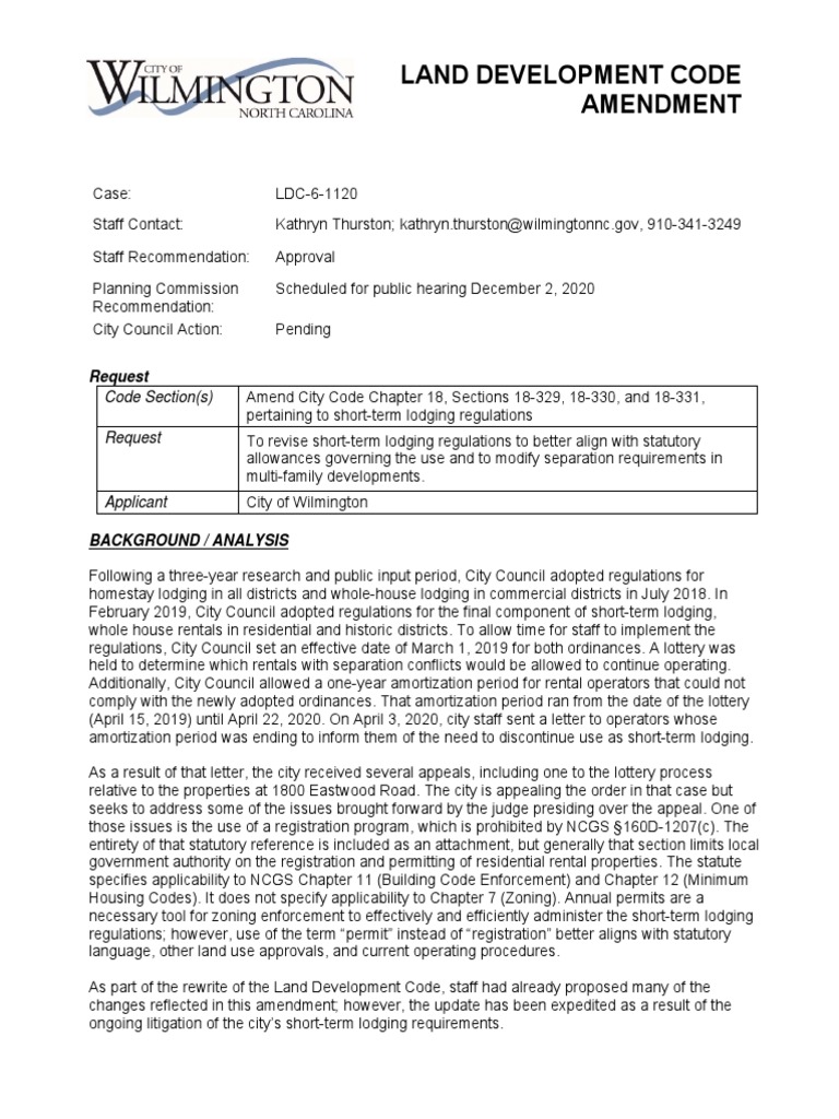 Land Development Code Amendment: Request | PDF | Zoning | Urban Planning