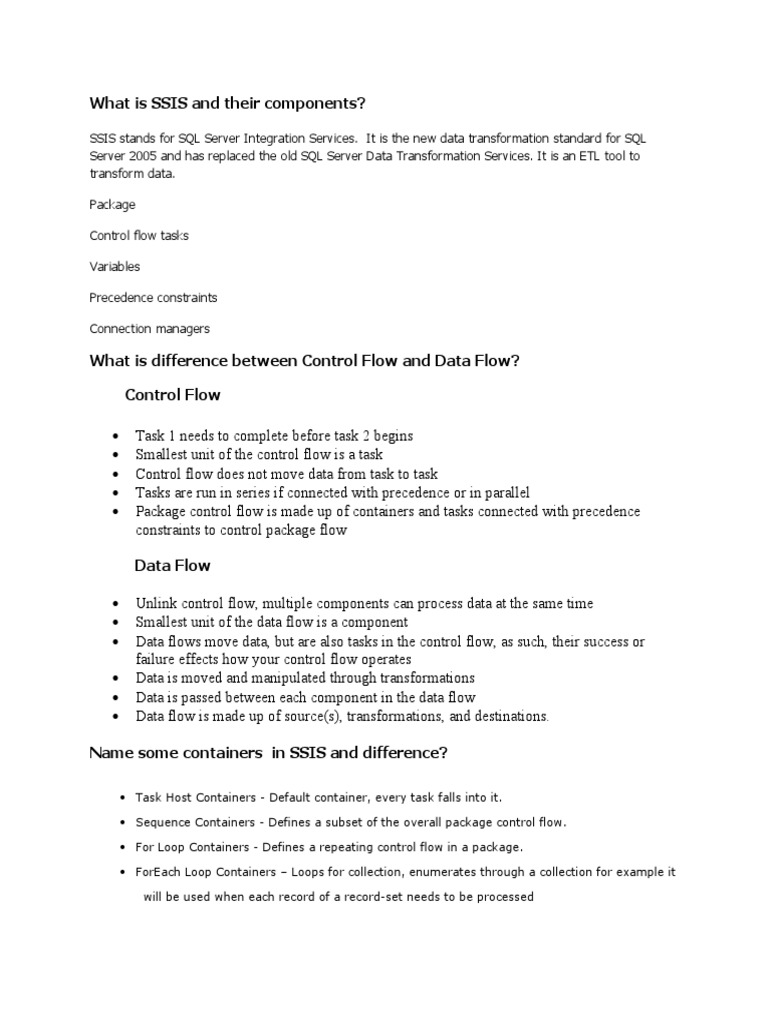SSIS Interview Questions | PDF | Sql | Databases