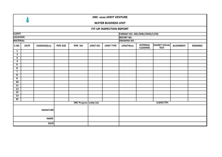 2.fit-Up Inspection Report | PDF
