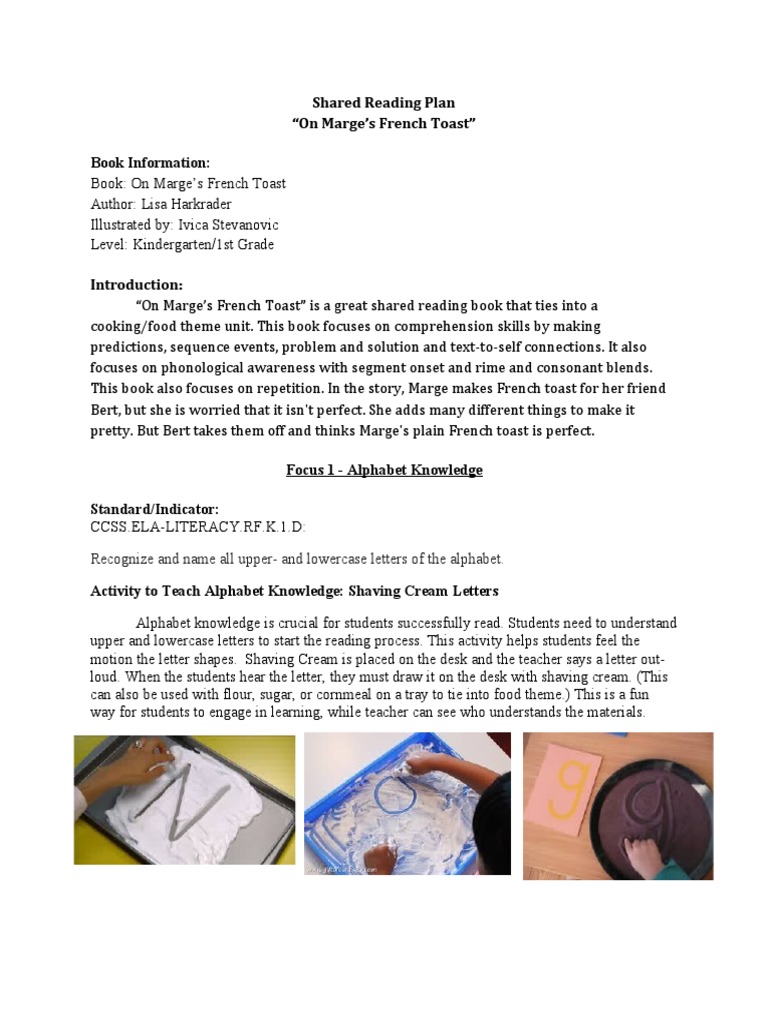 Shared Reading Plan Mckeown | PDF | Syllable | Phonics