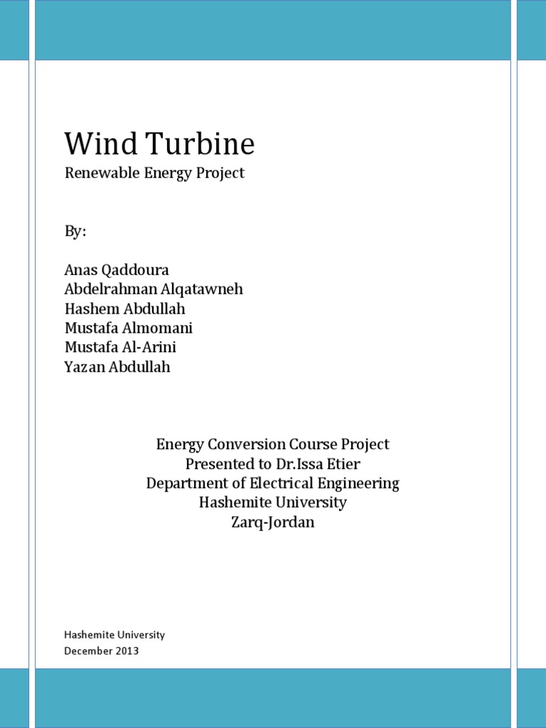 Wind Turbine Renewable Energy Project by PDF | PDF | Wind Turbine ...