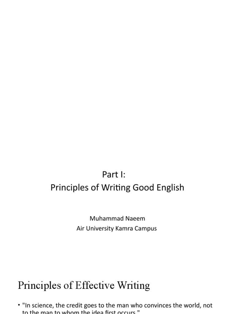 Principles of Effective English Writing | PDF | Career & Growth
