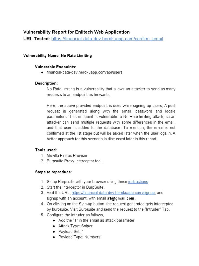 Vulnerability Report for Enlitech Web App - No Rate Limiting on User ...