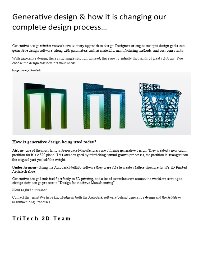 Generative Design & How It Is Changing Our Complete Design Process | PDF