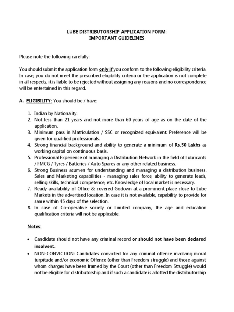 Lube Distributorship Application Guide | PDF | Notary Public | Affidavit