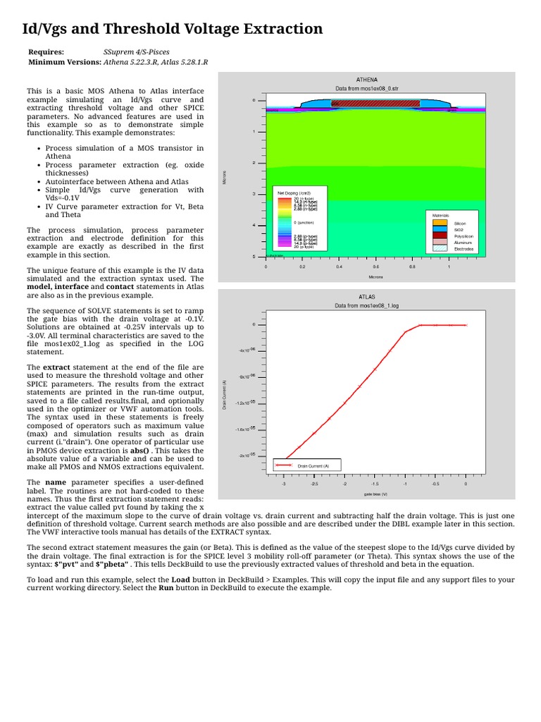 8 Id - Vgs and Threshold Voltage Extraction PDF | PDF | Field Effect Transistor | Mosfet