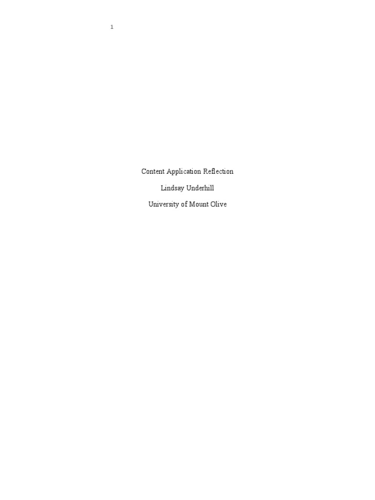 Content Application Reflection 4 | PDF