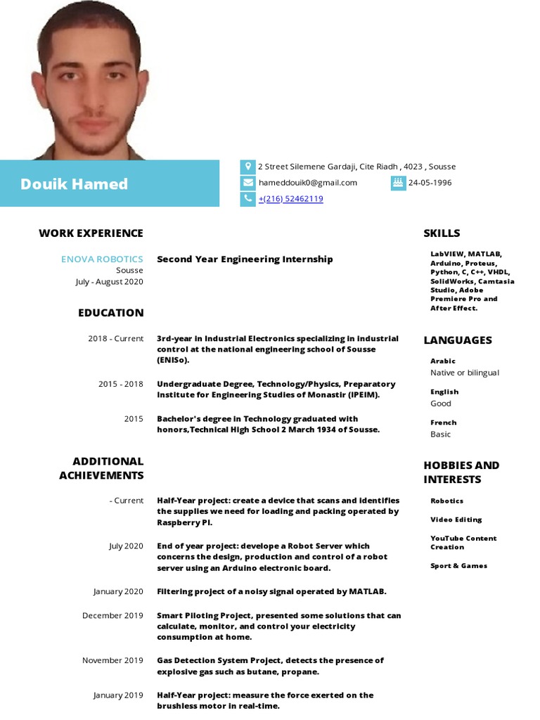 CV of Douik Hamed PDF | PDF | Electronics | Computing