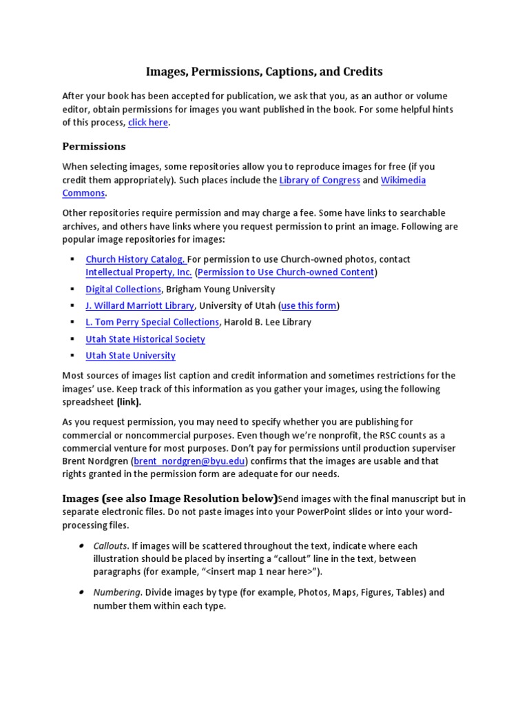 Images Permissions Captions and Credits PDF | PDF | Imaging | Computer ...