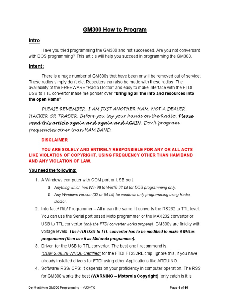 De Mystifying GM300 | PDF | Dos | Device Driver