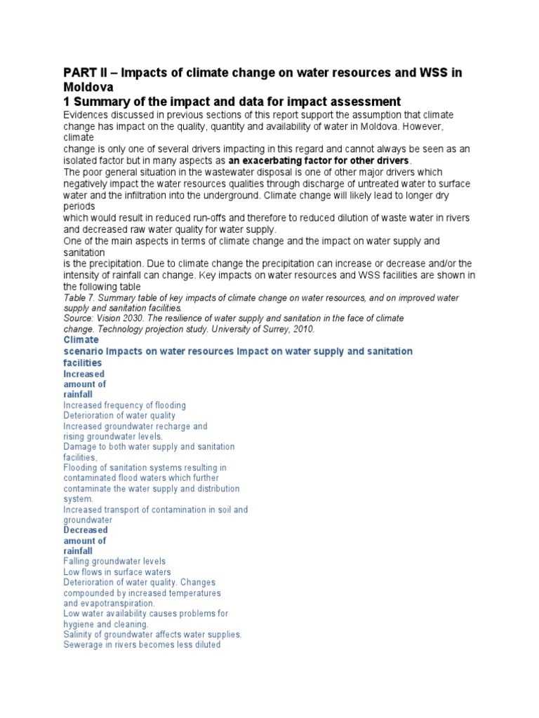PART II Water | PDF | Sanitation | Water Resources
