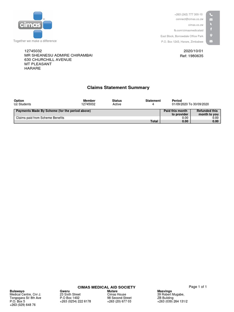 Claims Statement Summary | PDF