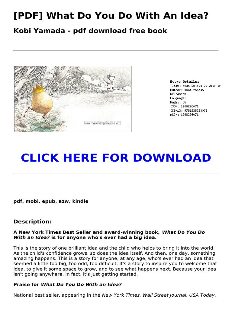 What Do You Do With An Idea Kobi Yamada PDF Download Free Book Cde288f ...