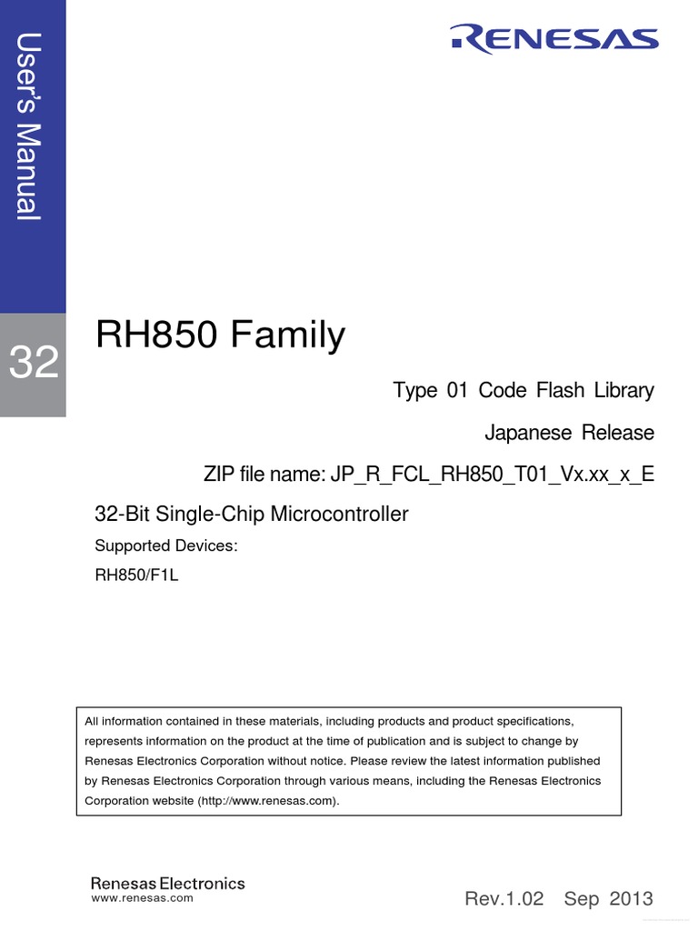 RH850-1 Renesas | PDF | Flash Memory | Error Detection And Correction