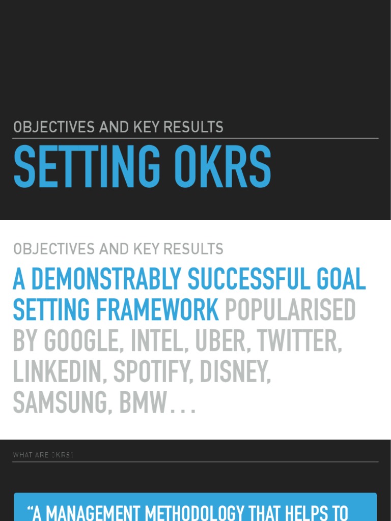 Objectives and Key Results: Setting Okrs | PDF | Computing | Business