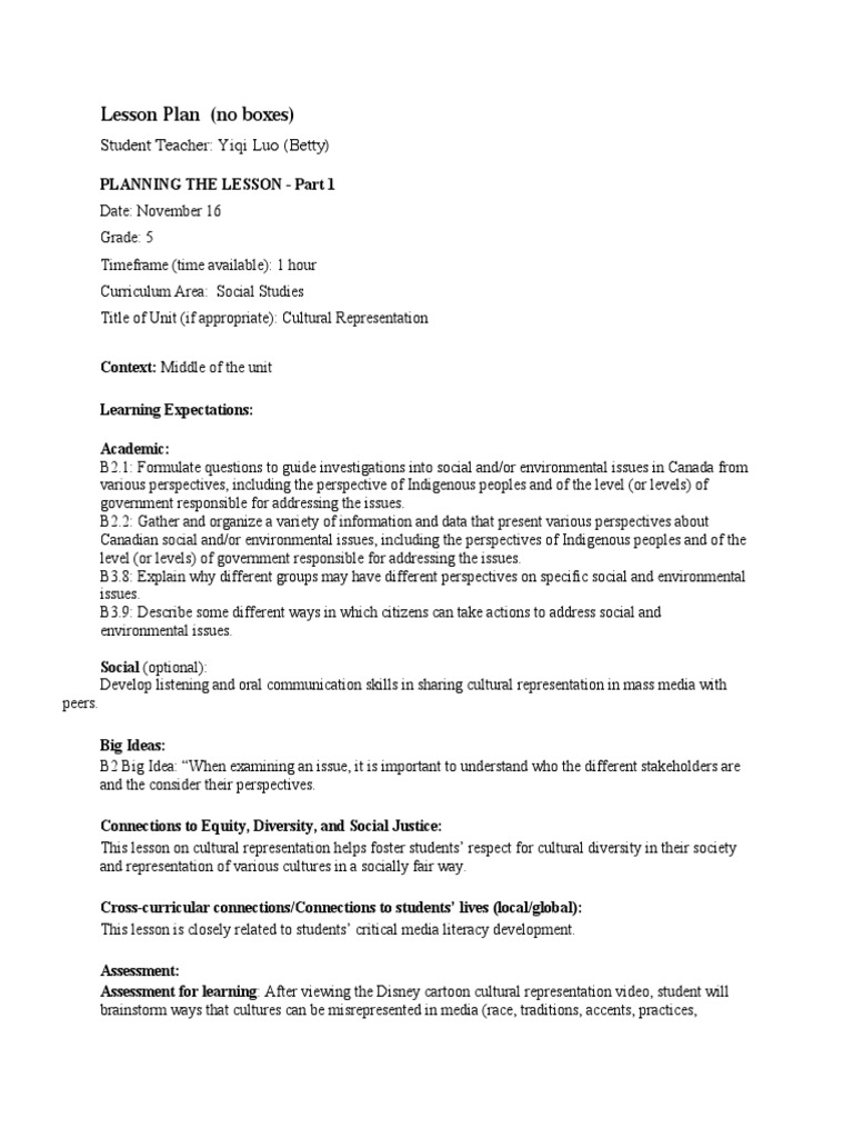 Lesson Plan 3 Yiqi Luo Betty | PDF | Mass Media | Lesson Plan