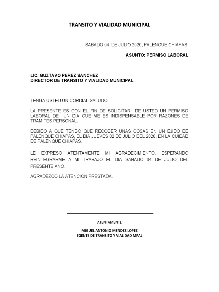 Carta de Permiso | PDF