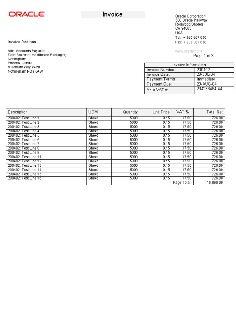 Oracle Invoice 200402 Details | PDF | Accounts Payable | Invoice
