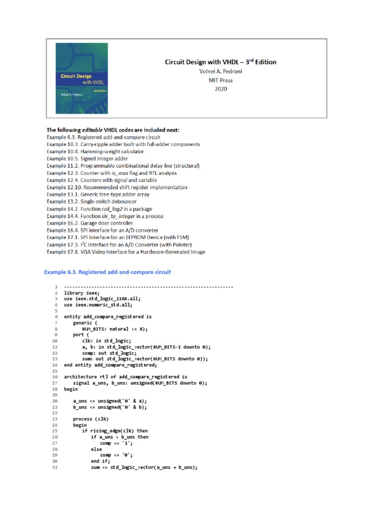 Circuit Design With VHDL - VHDL Codes | PDF | Computing | Computer Engineering