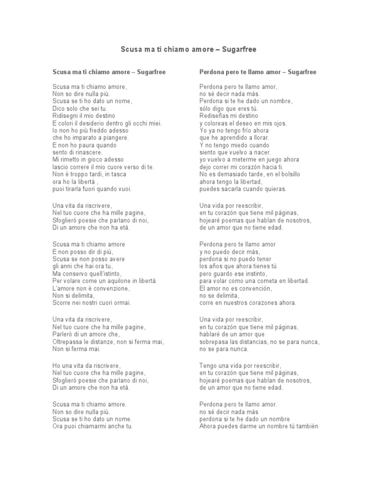 Scusa Ma Ti Chiamo Amore | PDF