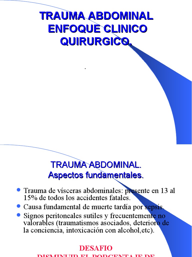Trauma Abdominal. | PDF | Lesión | Abdomen