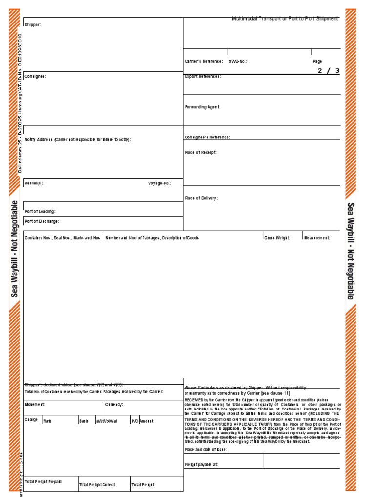 Bill of Lading - BL | PDF | Cargo | Bill Of Lading