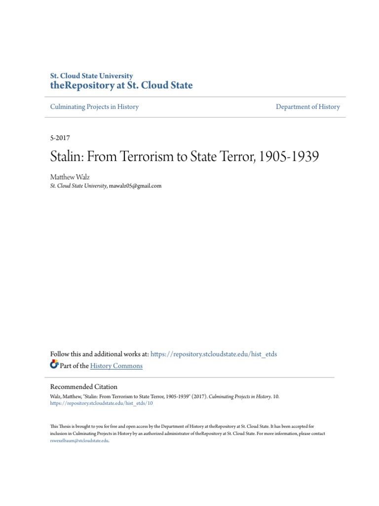 Stalin From Terrorism To State Terror 1905-1939 | PDF | Joseph Stalin ...