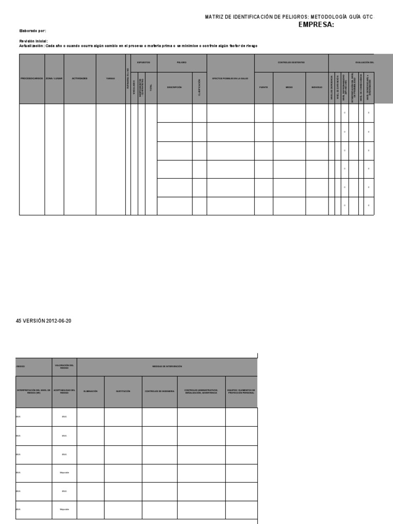 Matriz GTC-45 Plantilla | PDF | Temblores | Precipitación