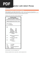 Daftar Singkatan Dalam Resep | PDF