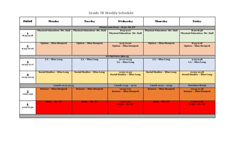 7b Online Schedule | PDF | Further Education