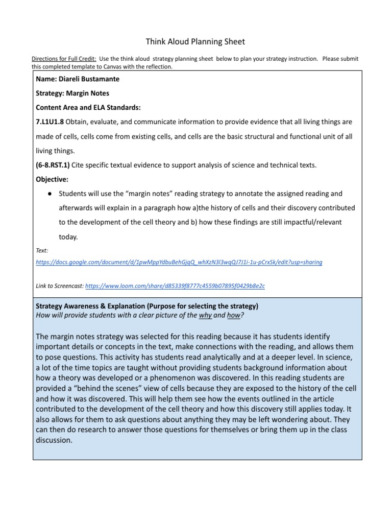 Think Aloud Strategy | PDF | Theory | Science