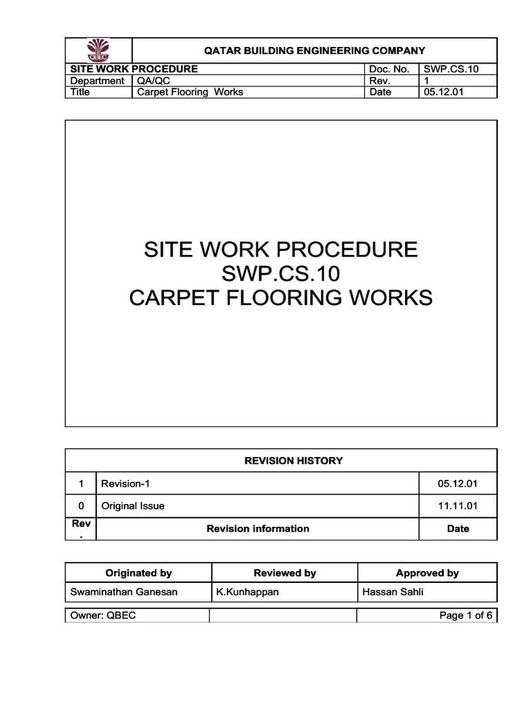 Carpet Installation Procedure Guide | PDF | Carpet | Rugs And Carpets