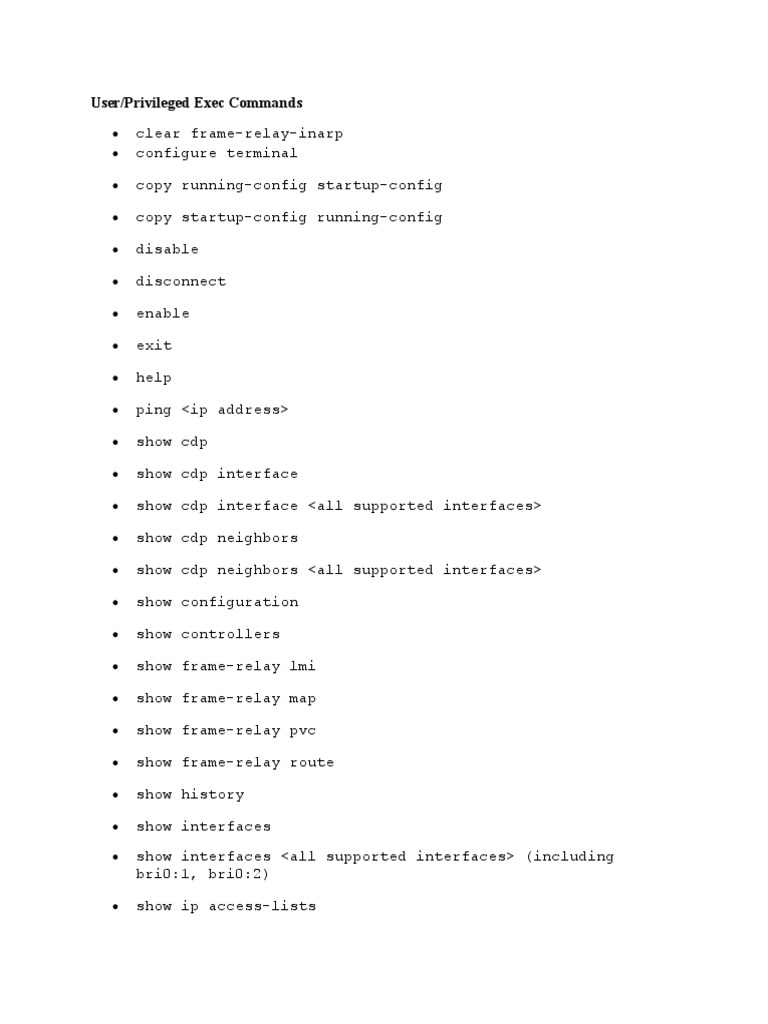 Cisco Commands | PDF | Computer Network | Communications Protocols