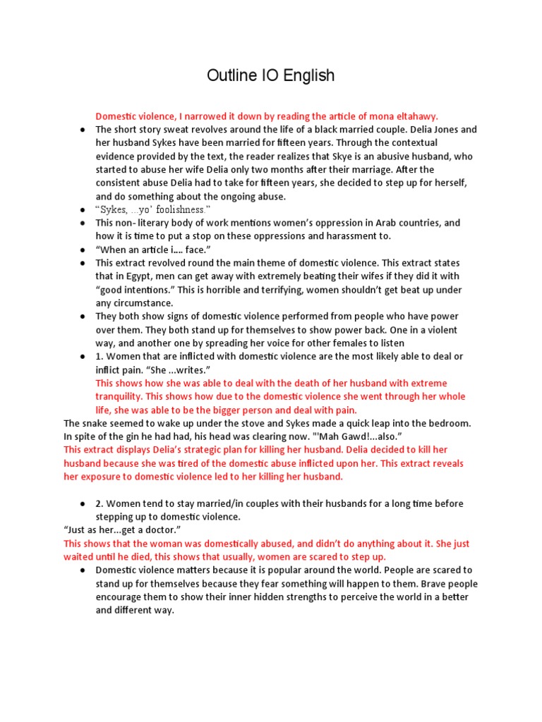 Outline Io English - Mohamed Ali El Jerari | PDF | Domestic Violence ...