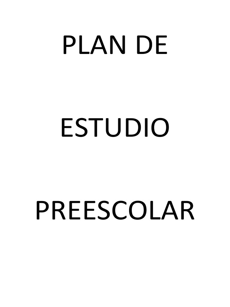 Plan de Estudios Preescolar San Isidro | PDF | Educación de la primera ...