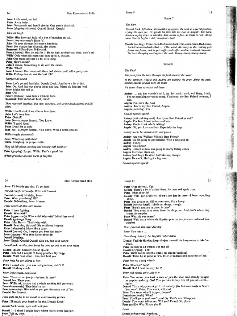 Blue Remembered Hills Script S13 | PDF