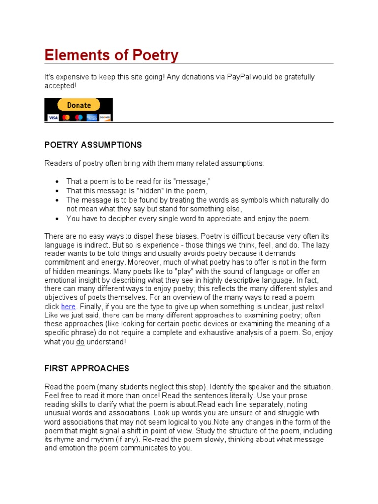 Elements of Poetry | PDF