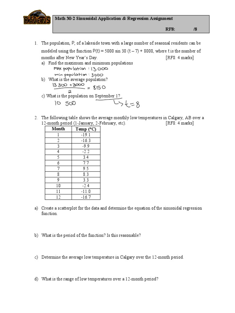 Sinusoidal Regression in Population Modeling | PDF | Teaching Methods ...