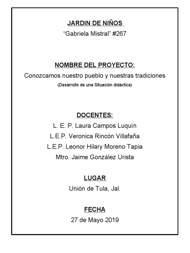 Proyecto Costumbres y Tradiciones de Mi Comunidad | PDF | Modificación ...