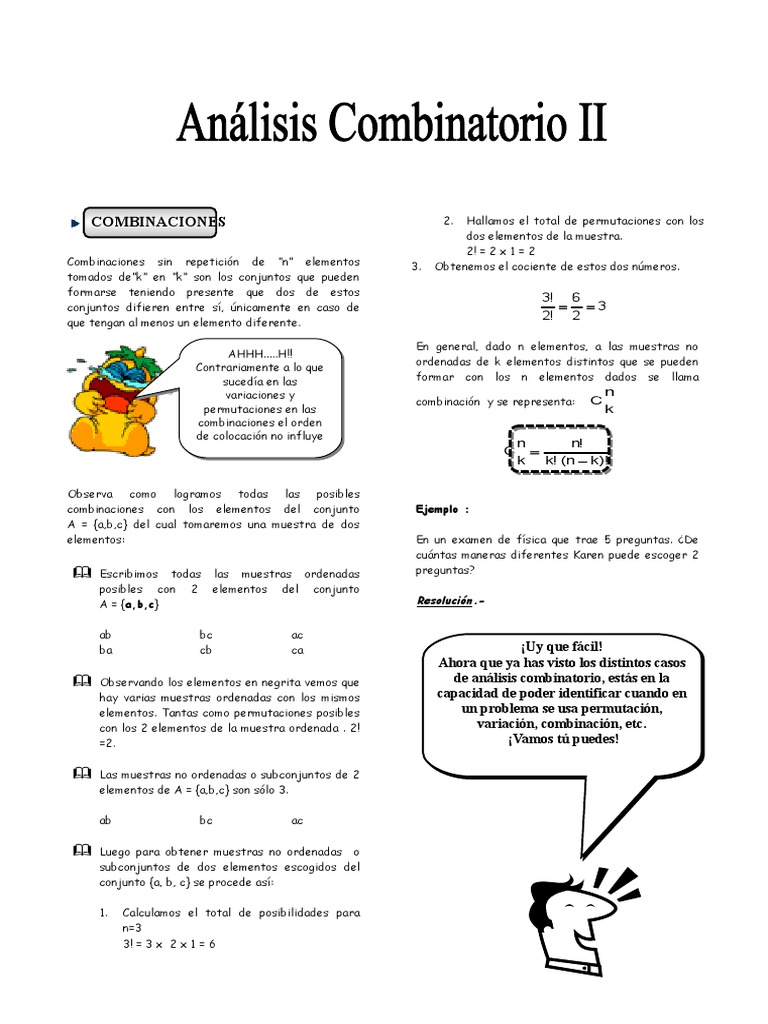 Analisis Combinatorio 2 | PDF | Permutación | Combinatoria