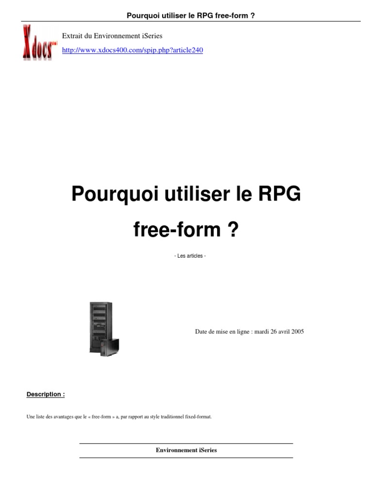 RPG Free Form | PDF | Java (Langage de programmation) | Compilateur