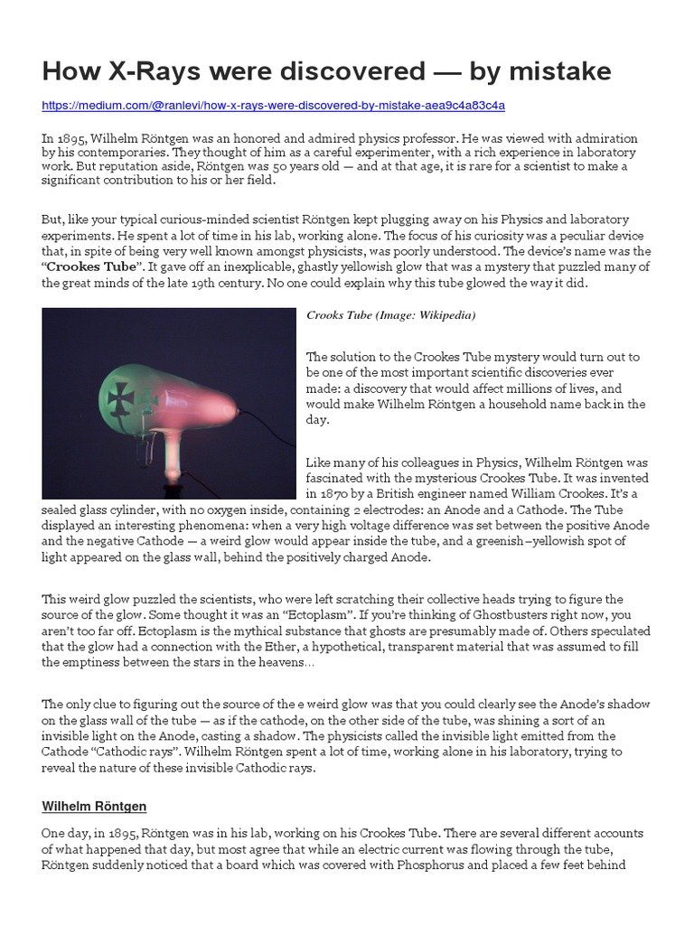 Discovery of X-Rays | PDF | X Ray | Electron