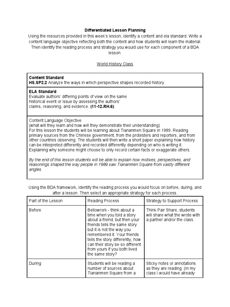 Differentiated Lesson Planning | PDF | Reason | Neuropsychology