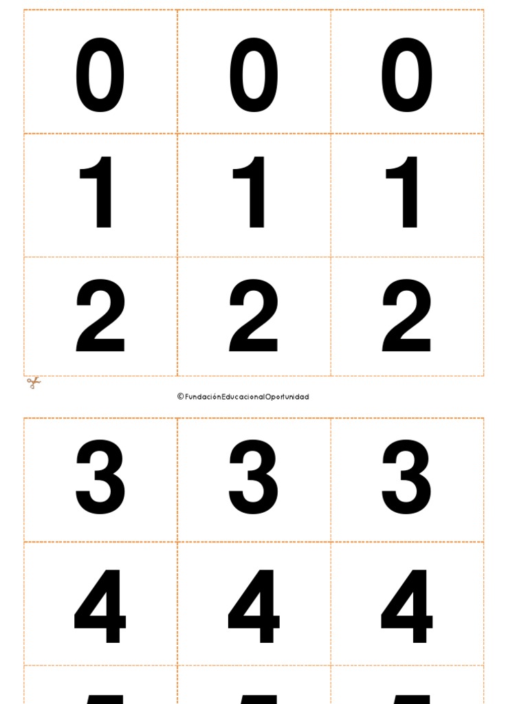 Tarjetas de Números del 0 al 31 para Imprimir | PDF | Ciencias sociales