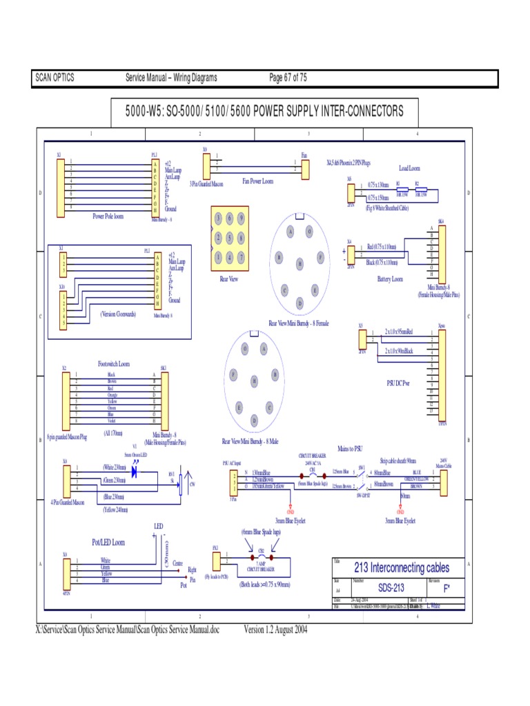 5000-W5: SO-5000/5100/5600 POWER SUPPLY INTER-CONNECTORS: Scan Optics ...