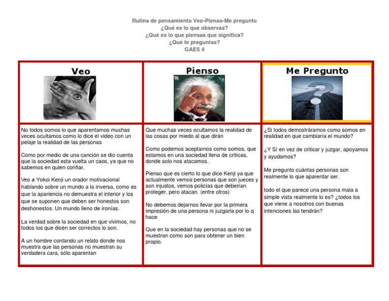 Veo Pienso Me Pregunto PDF | PDF