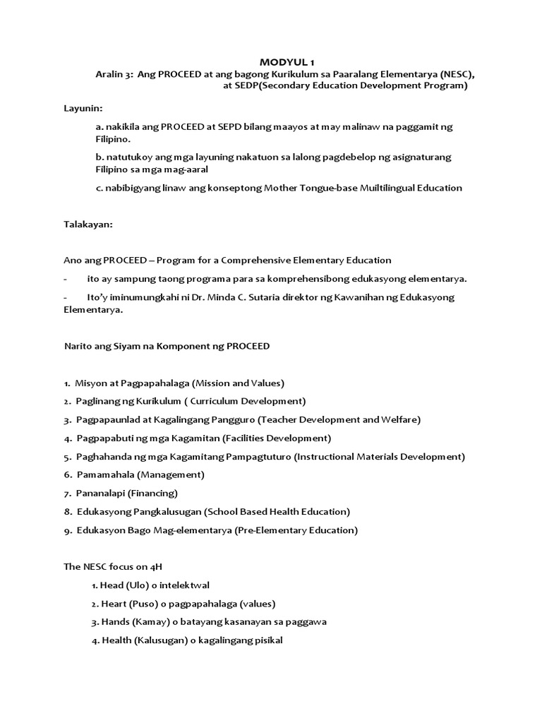 Ang Nesc at Teep Curriculum | PDF